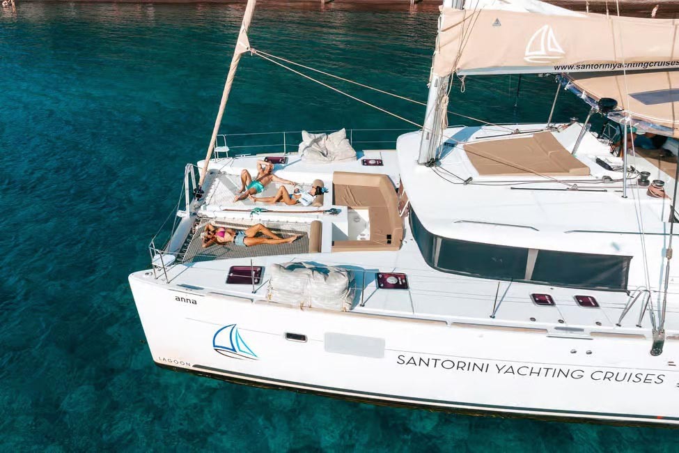Book online: Santorini: Luxury Catamaran Cruise with BBQ & Open Bar ...