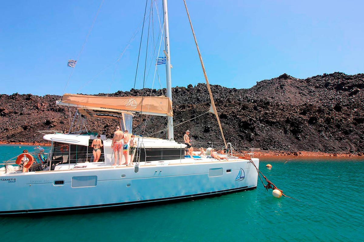 Book online: Santorini: Luxury Sunset Cruise with BBQ & Open Bar ...